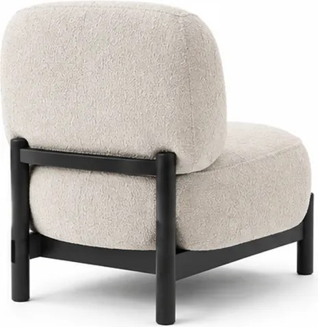 relaxační křeslo, dřevo/látka, 70x60x60 cm, nohy tmavé/krémová, Dekorino BLOW