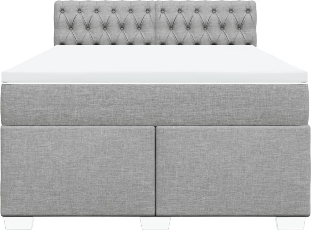Box spring postel s matrací světle šedá 140 x 190 cm textil 3285890