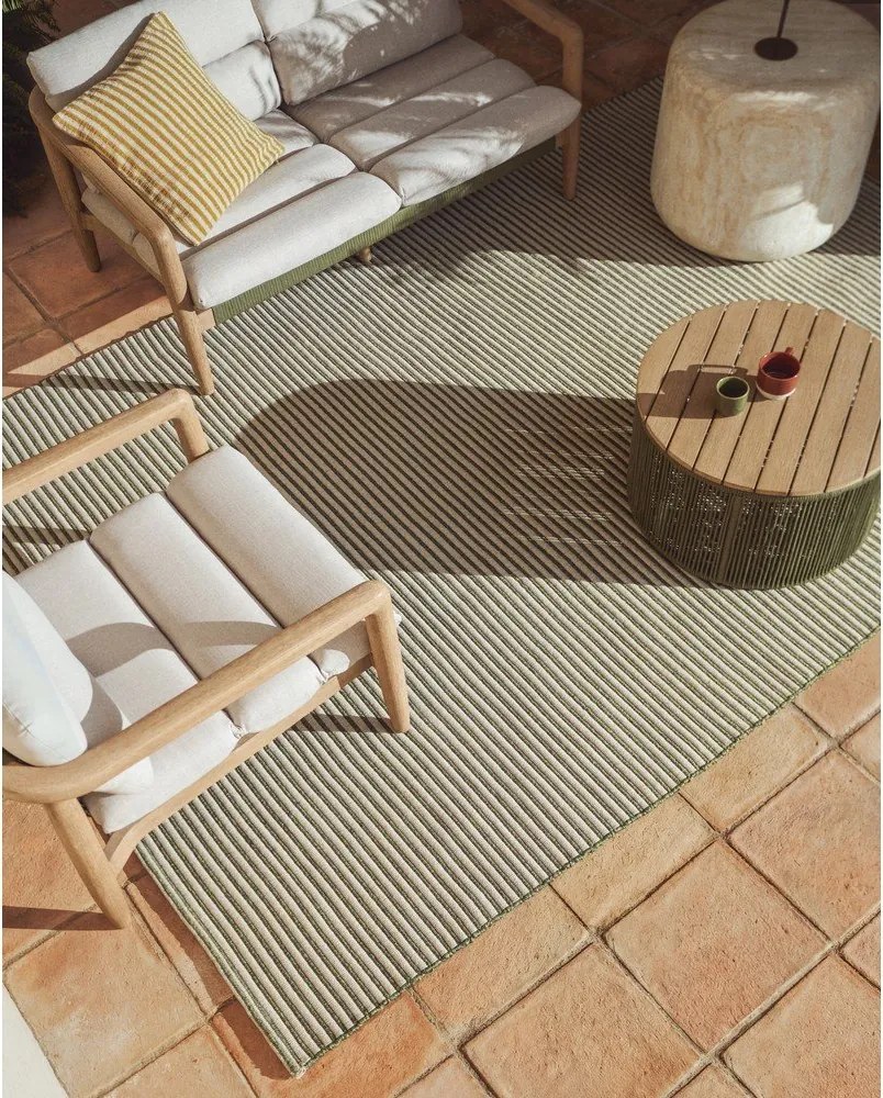 Zelená/béžová čalouněná zahradní pohovka Menfi – Kave Home