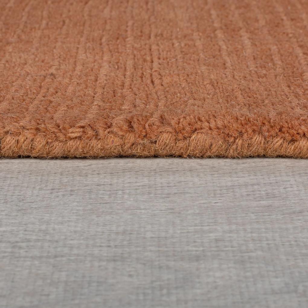 Flair Rugs koberce Kusový ručně tkaný koberec Tuscany Textured Wool Border Orange ROZMĚR: 120x170