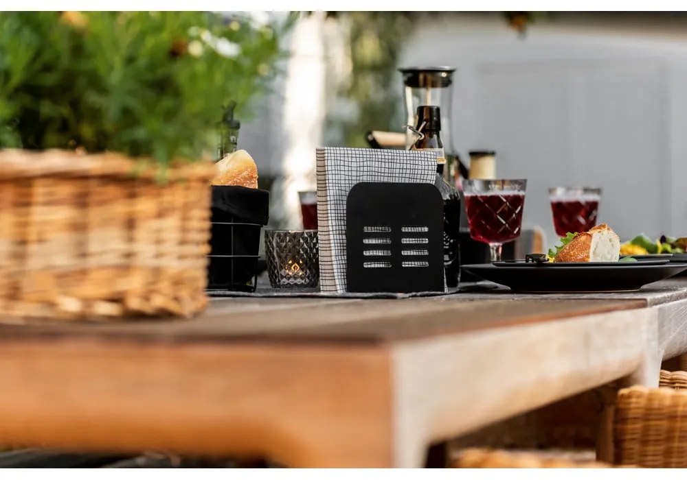 Kovové stojany na příbory a ubrousky v sadě 2 ks Black Outdoor Kitchen Baco – Wenko