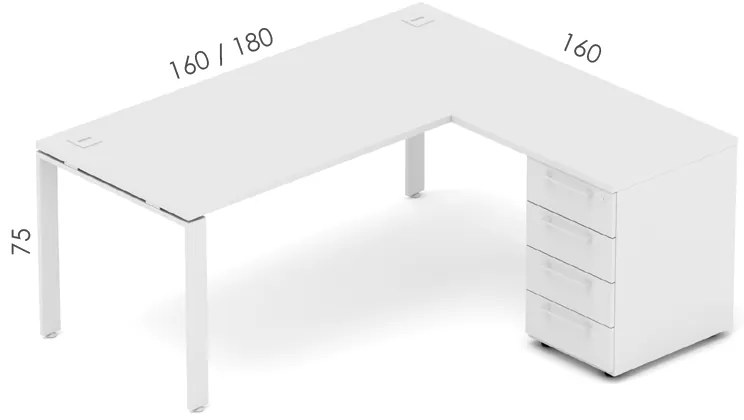 NABYTEK-DESIGNOVY.CZ - DEBZ11U - Kancelářská sestava EPIC Z11 U, volitelná délka stolu 160/180cm, dub/černá