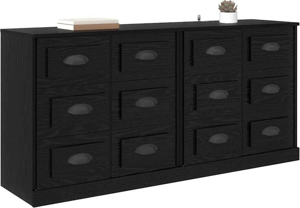 Konzole 2 ks Černý dub 70 x 35,5 x 67,5 cm Kompozitní dřevo 3402667