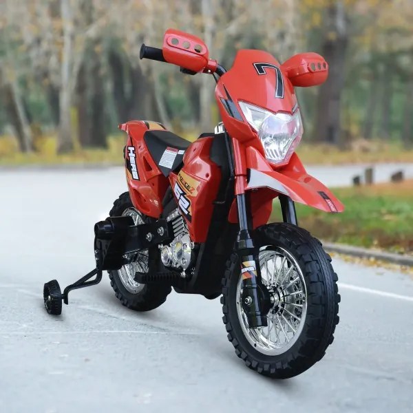 Goleto Dětská elektrická Cross motorka 109 x 52 x 70 cm | červeno-černá