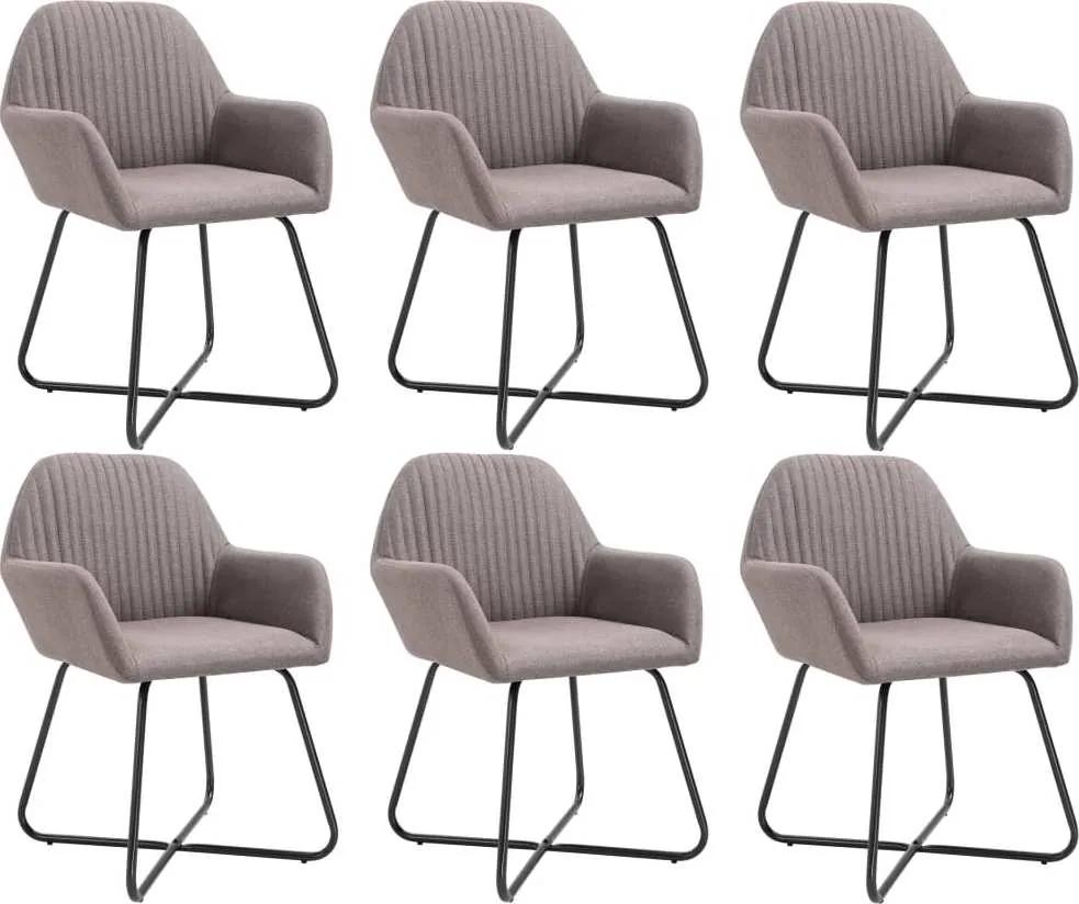 vidaXL Jídelní židle 6 ks textil [277109] Barva: světle šedá