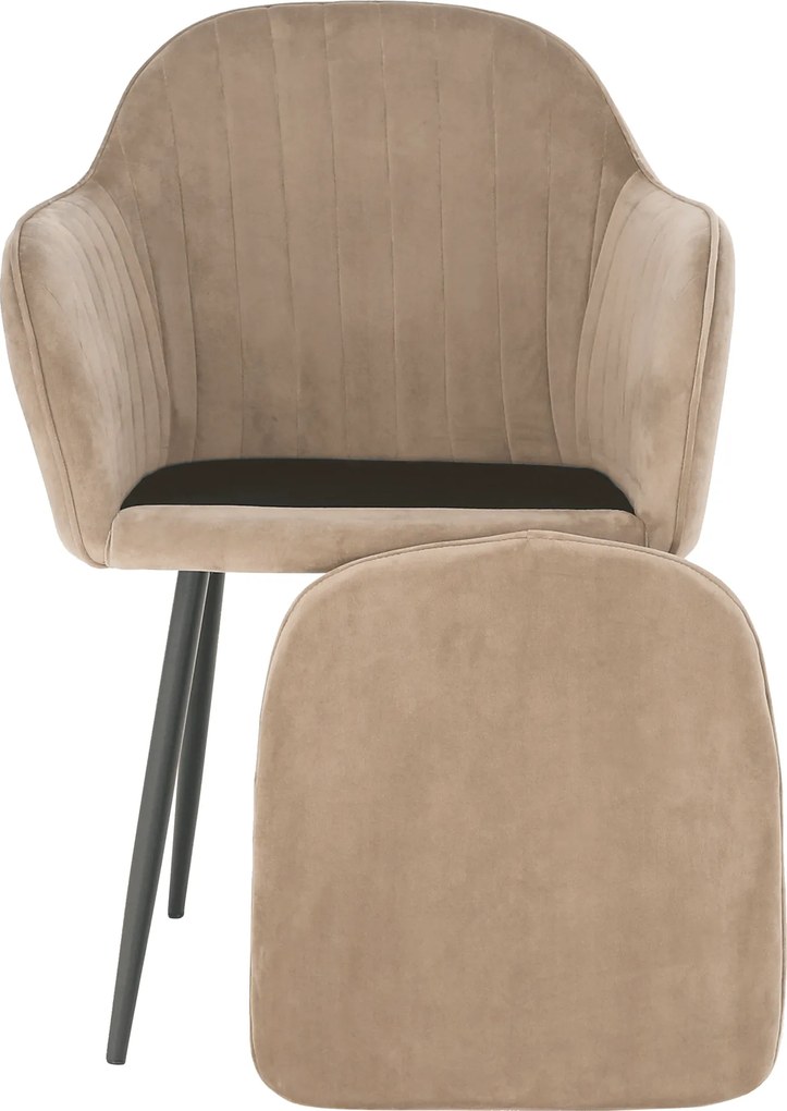 Designové křeslo, šedohnědá Taupe Velvet látka, ZIRKON