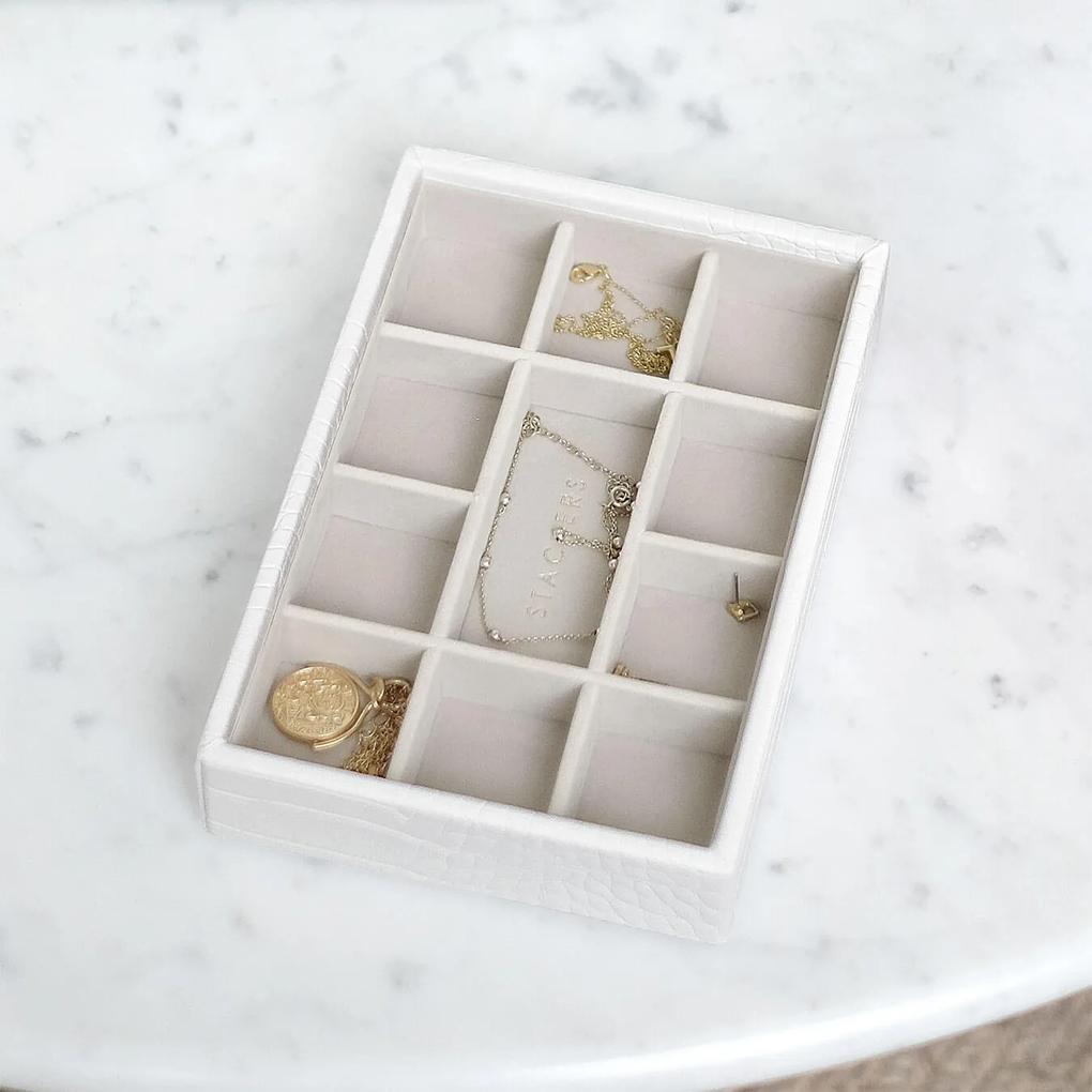 Krabička na šperky Stackers Croc s 11 přihrádkami mini růžová