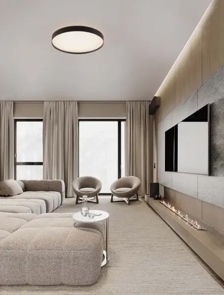 LED stmívatelné černé moderní stropní svítidlo Roi 2