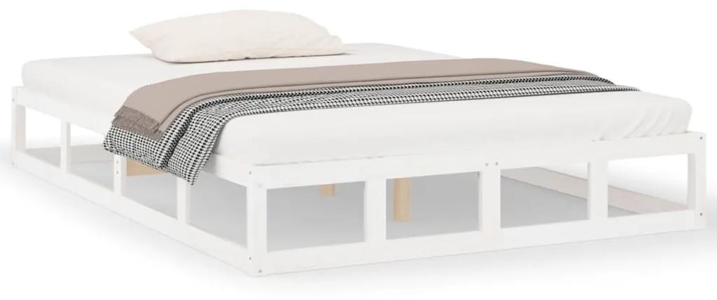vidaXL Rám postele bílý 160 x 200 cm masivní dřevo