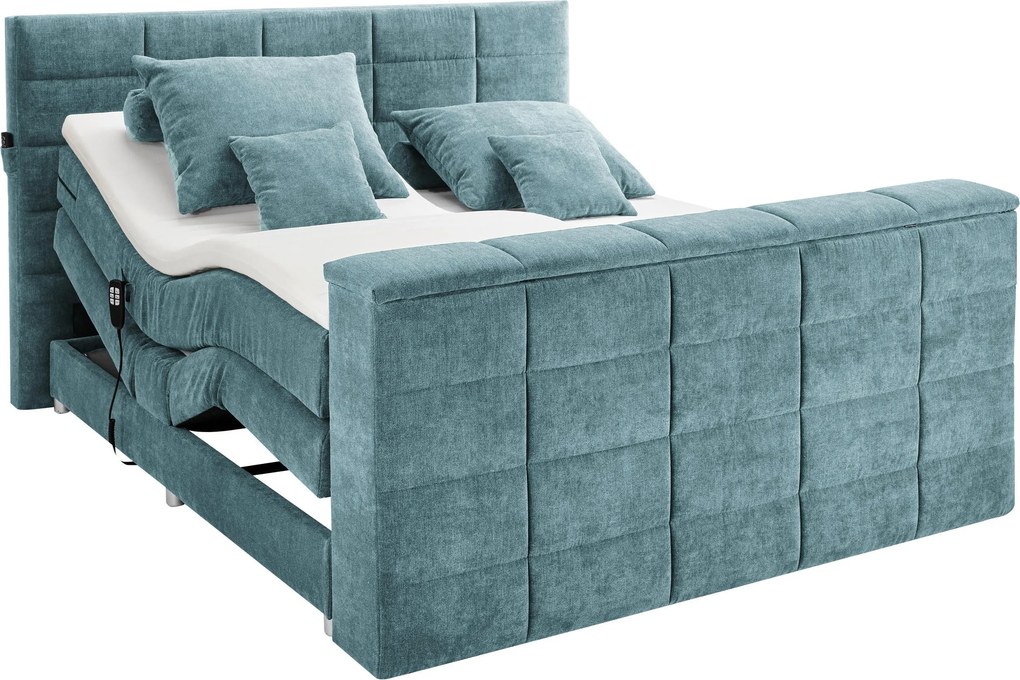 XXXLutz POSTEL BOXSPRING, 180/200 cm, petrolej Carryhome - Manželské postele - 002220044910