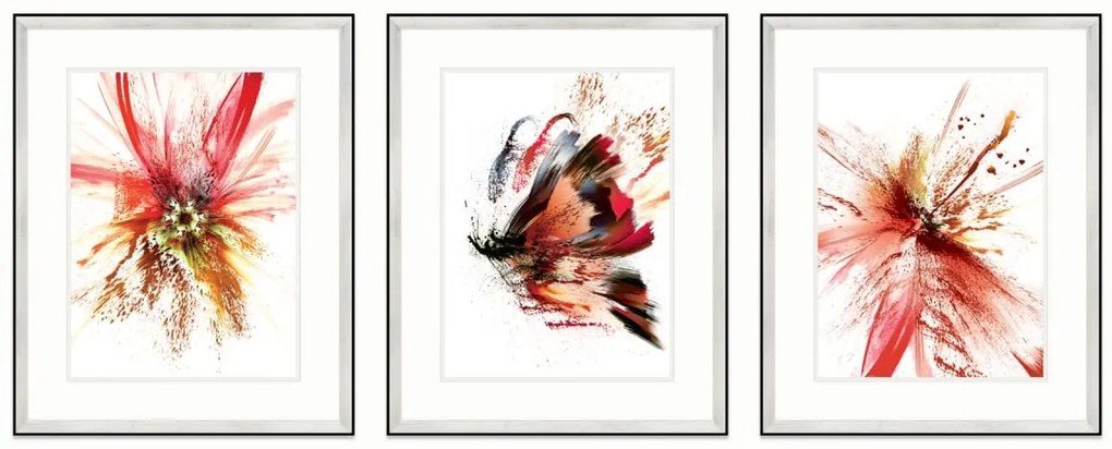 Moderní triptych v červených odstínech do obývacího pokoje a jídelny - Červená série | Anna Borkowska
