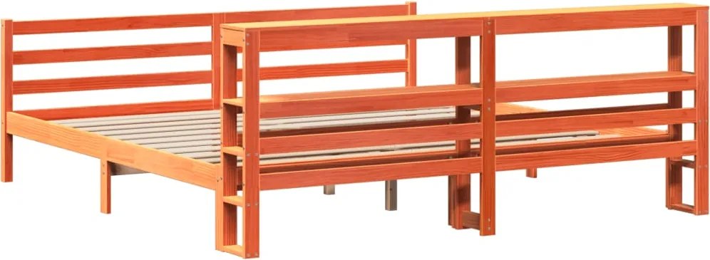 Postel bez matrace voskově hnědá 200 x 200 cm masivní borovice 3305848