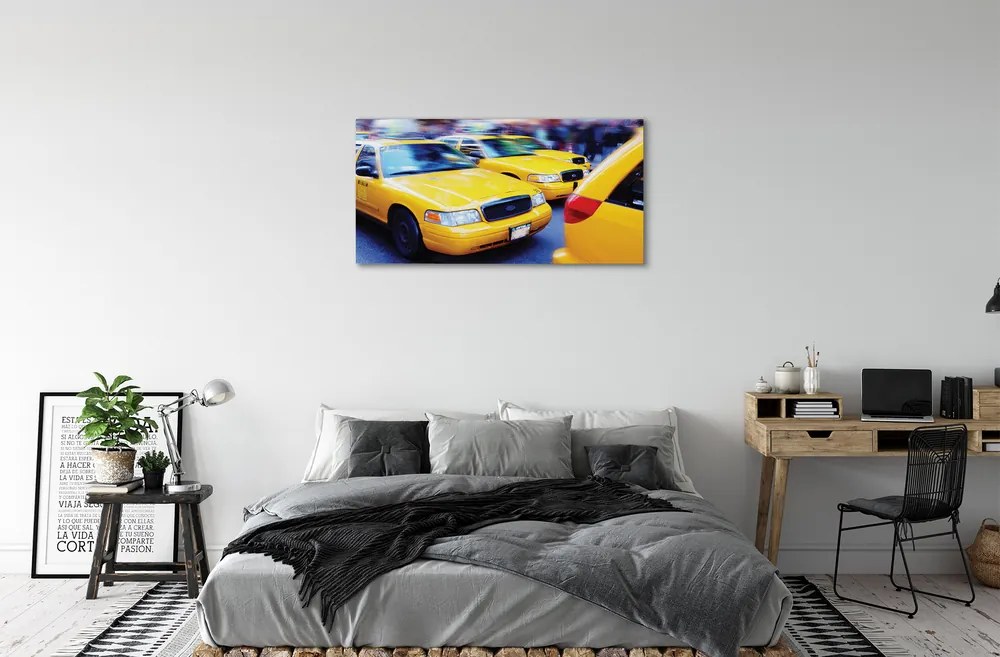 Obrazy na plátně Žlutá taxi City 120x60 cm