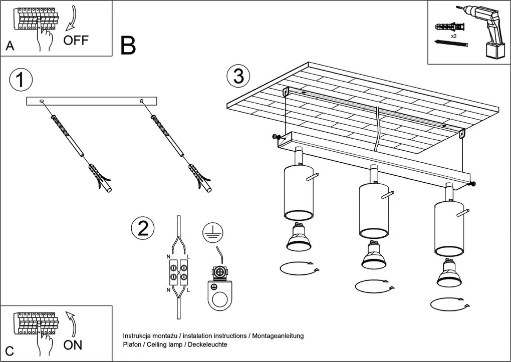 Sollux Lighting Stropní svítidlo RING 3L béžové