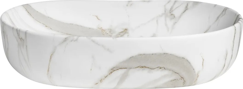 Sapho Sapho, CALEO keramické umyvadlo na desku 60x42cm, bianco carrara, CA590BC