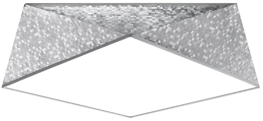 Stropní svítidlo Hexa, 1x šedé plastové stínítko, (bílý plast), (fi 45 cm)