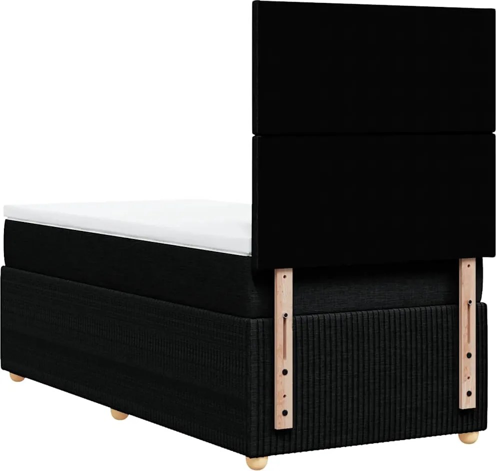 Box spring postel s matrací černá 90x200 cm textil 3291934