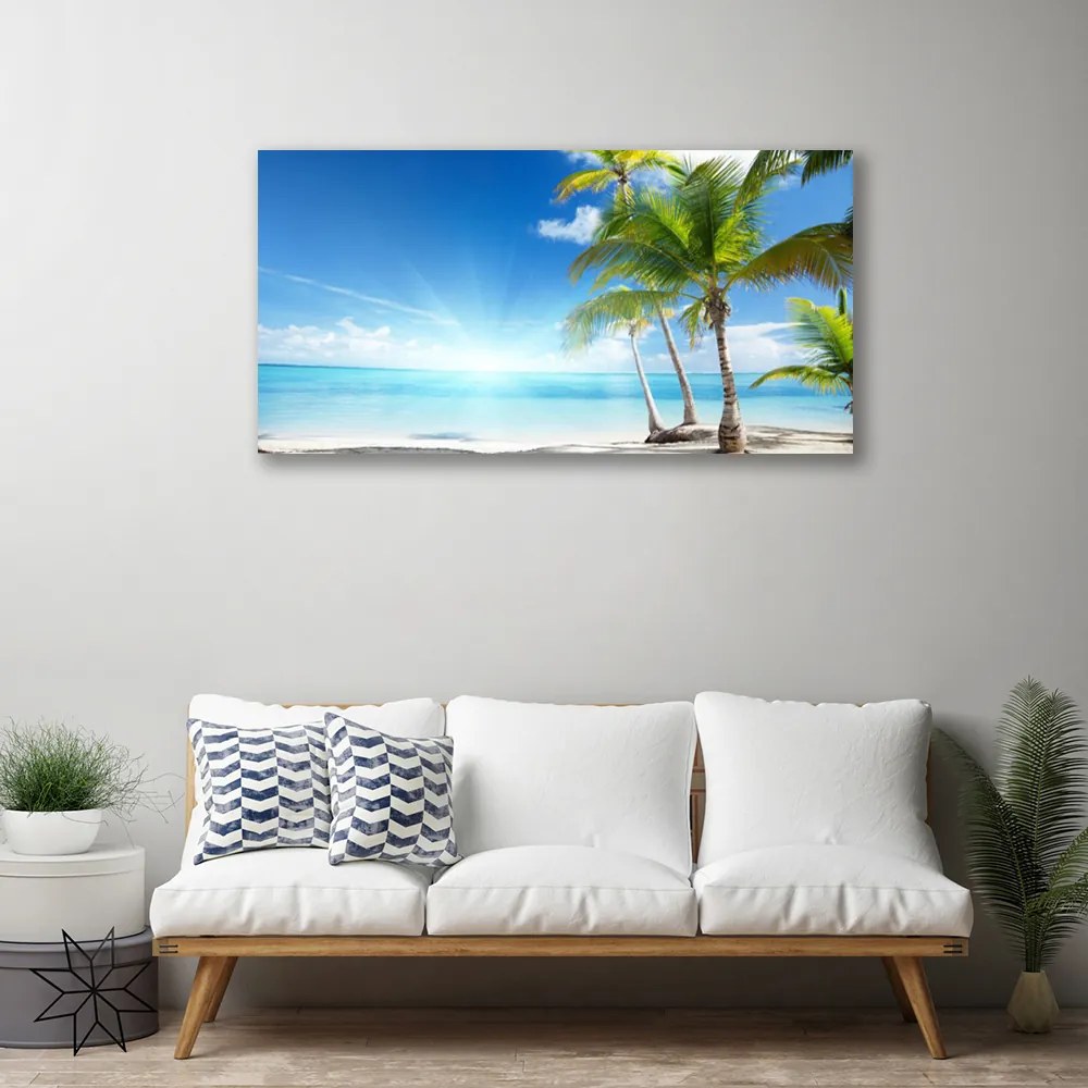 Obraz na plátně Palma Strom Moře Krajina 125x50 cm