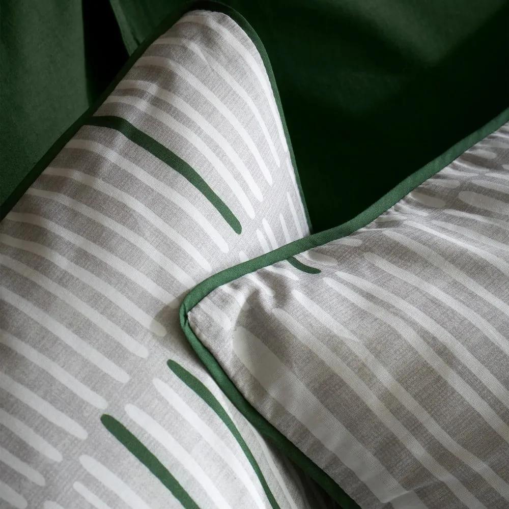 Šedo-zelené bavlněné povlečení na jednolůžko 135x200 cm Camden Stripe – Content by Terence Conran