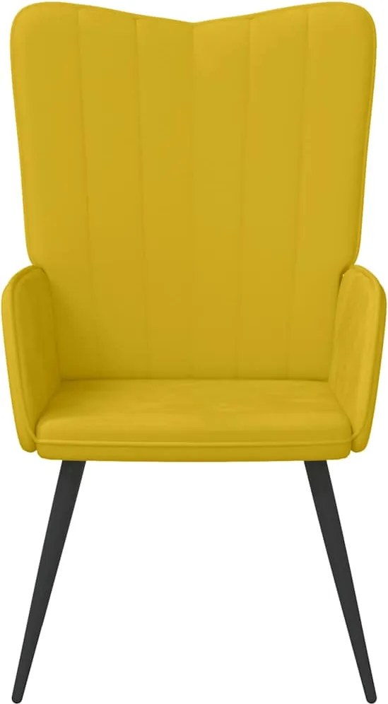 Relaxační křeslo hořčicově žluté samet 327684