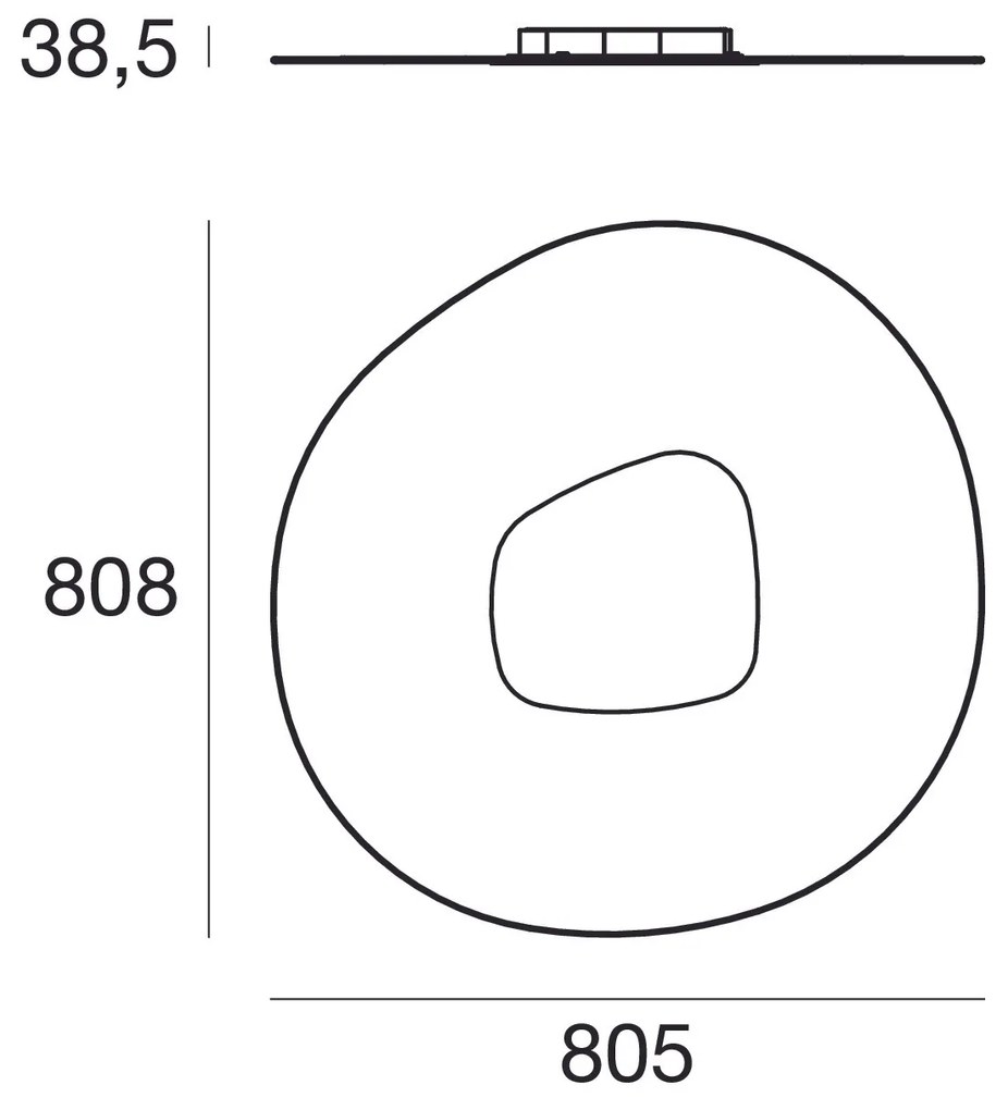 Linea Light 90347 Antigua_S, stropní svítidlo 46W LED 3000K, prům. 80cm