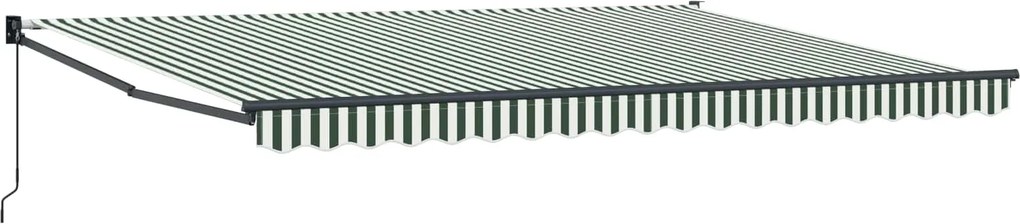 Stahovací markýza Zelená a bílá 450 x 300 x 165 cm 3331077