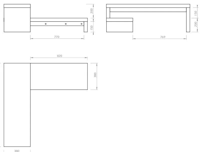 Bílý variabilní TV stolek TemaHome Cliff Walnut