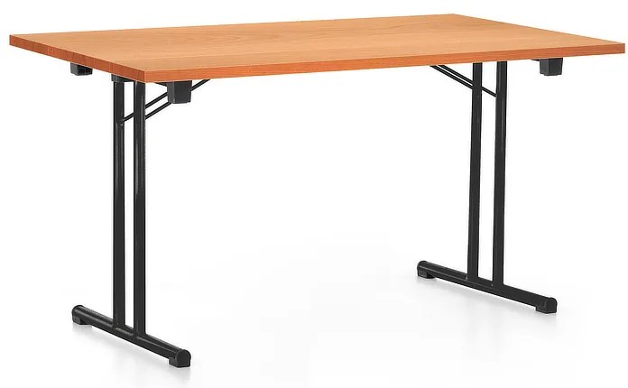Skládací stůl 140 x 80 cm, černá podnož, buk