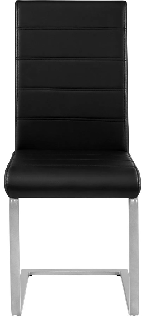 tectake 402553 4 Houpací židle, umělá kůže černá koženka