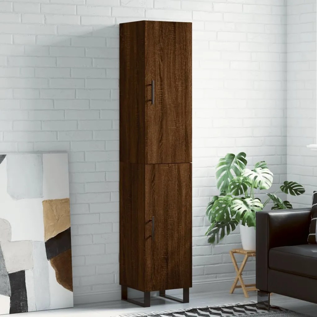 vidaXL Skříň highboard 34,5 x 34 x 180 cm kompozitní dřevo [3198809] Barva: bílá s vysokým leskem