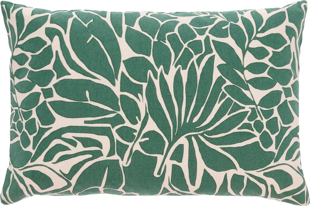 Dekorativní polštář Abstract Leaves 40 x 60 cm zelený