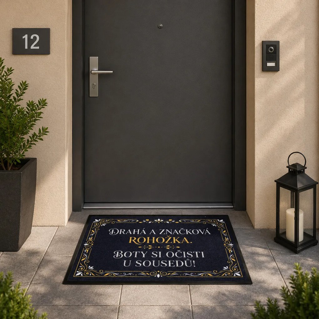Mercury Flooring, Drahá a značková rohožka 40x60 cm - na ven i na doma, 40x60, černá