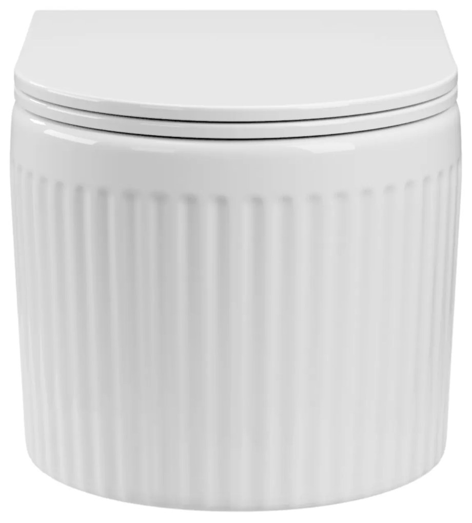 Invena Glamour, závěsná WC mísa se Swirlflush 495x365x363 mm + toaletní sedátko s pomalým zavíráním, bílá, INV-CE-92-001-L