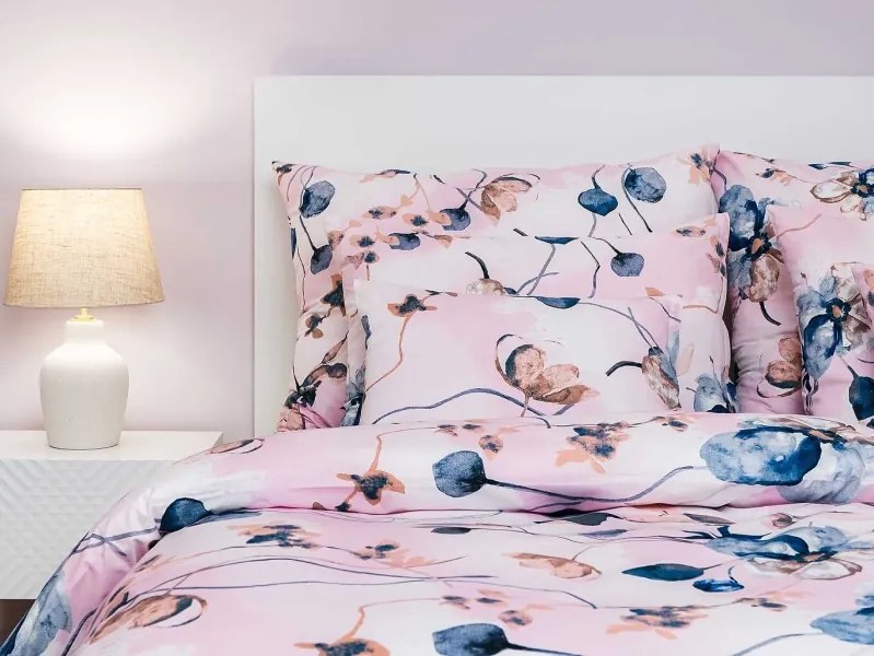 DADKA Bavlněné povlečení Bloom elegance pudrová 240x220, 2x70x90 cm
