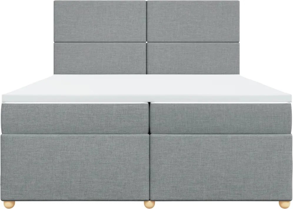 Box spring postel s matrací světle šedá 200 x 200 cm textil 3293680