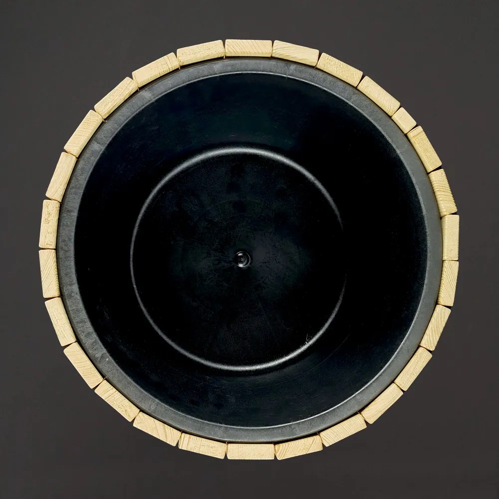 AMADEA Dřevěný designový obal s plastovou nádobou uvnitř, 54x54x30 cm
