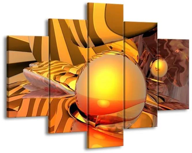 Abstraktní obraz oranžové koule (150x105 cm), 40 dalších rozměrů