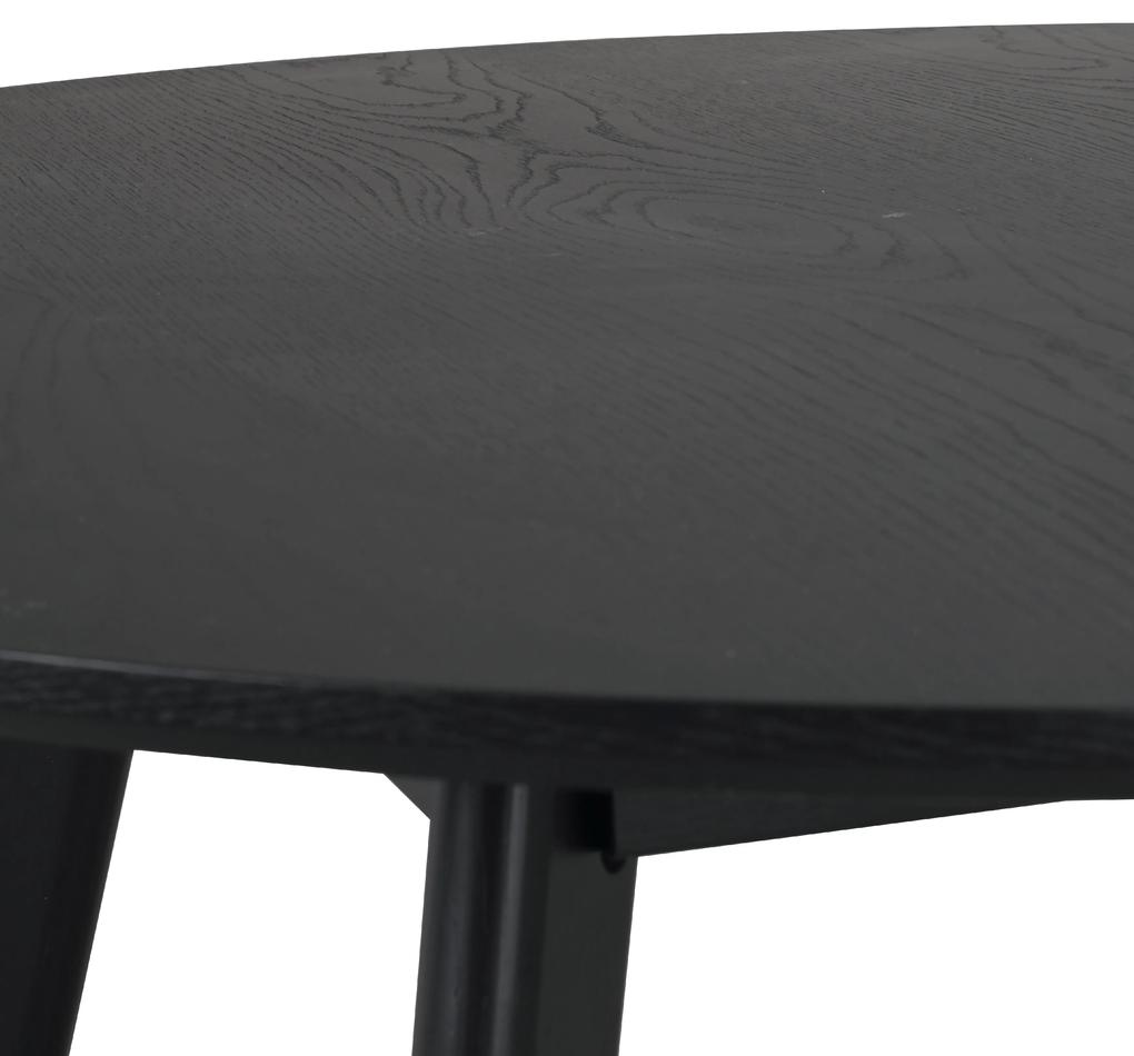 Černý kaučukový jídelní stůl Rowico Muya, Ø 115 cm