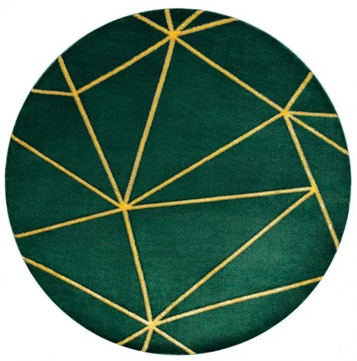 Dywany Łuszczów, Kusový koberec Emerald 1013 green and gold kruh, 200x200 (průměr) kruh, zelená, chodba / předsíň