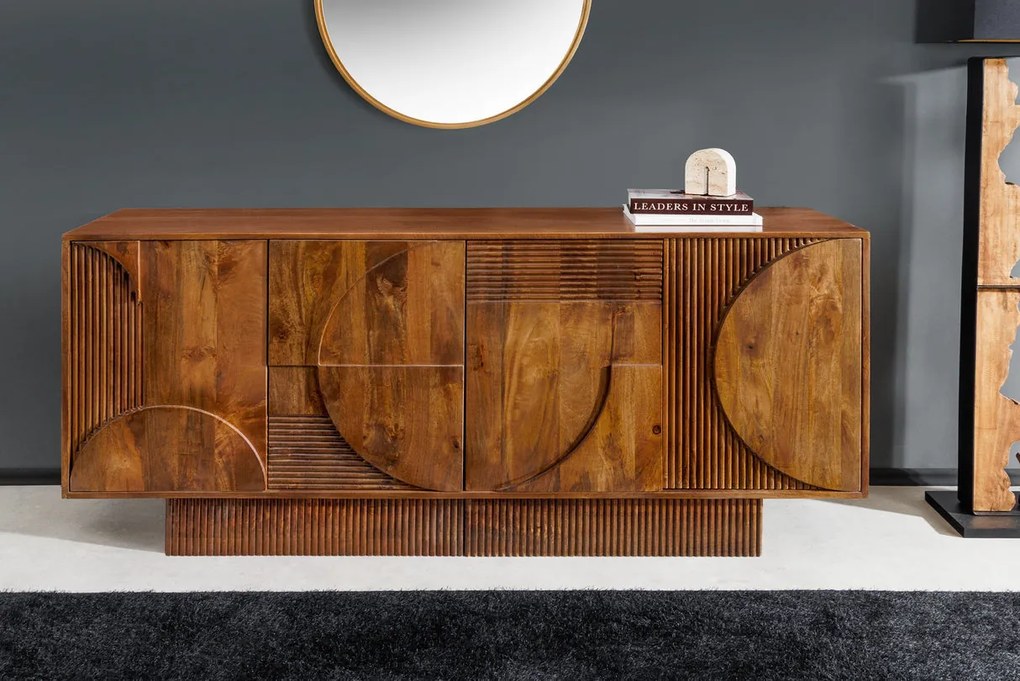 Invicta Mangová komoda ART DECO tmavě hnědá 170 cm 46802