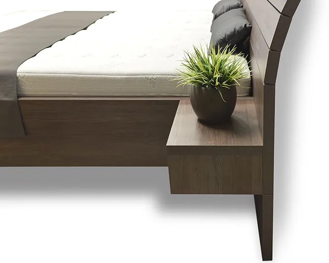 Ahorn Salina box u nohou jednolůžková postel s úložným prostorem Dekor: Dub bílý, Rozměr: 80 x 200 cm, Noční stolek: Police pravá
