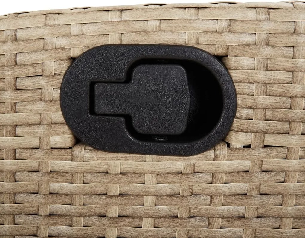 5dílný zahradní jídelní set s poduškami béžový polyratan 3213235