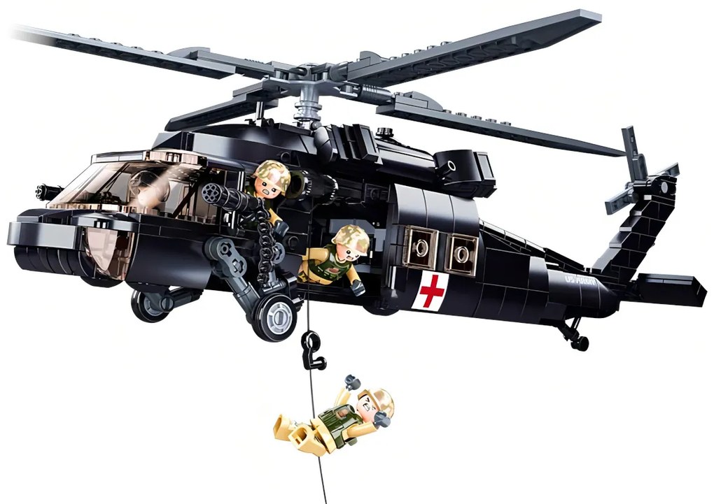 Sluban Model Bricks M38-B1012 Zdravotnický vrtulník UH-60 Black Hawk