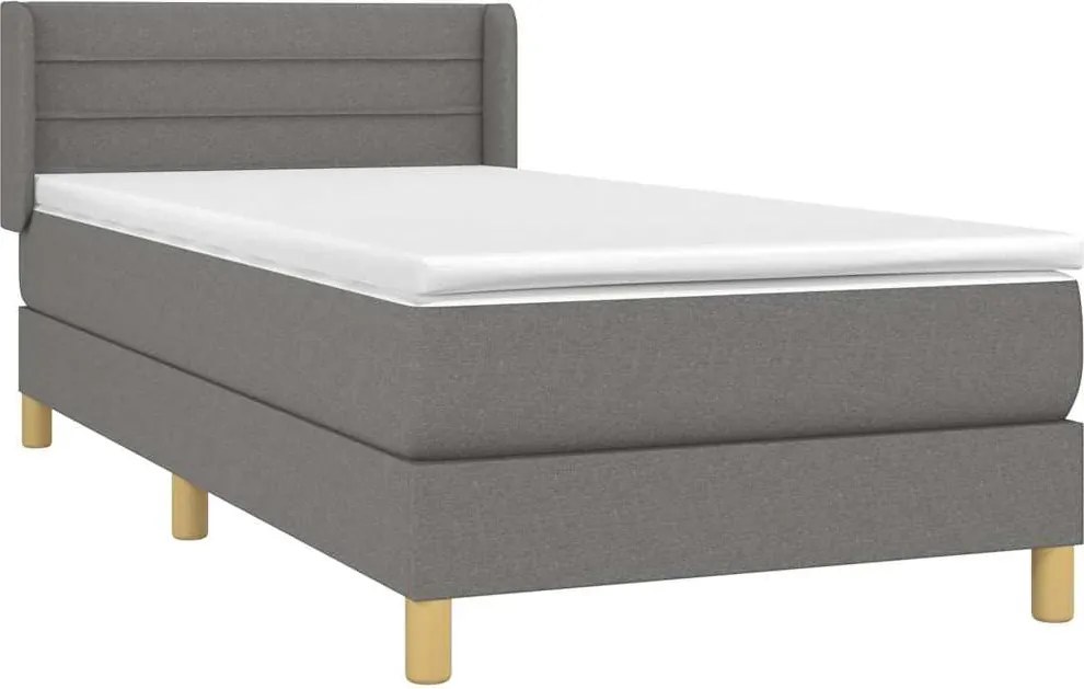 Box spring postel s matrací tmavě šedá 80 x 200 cm textil 3130306