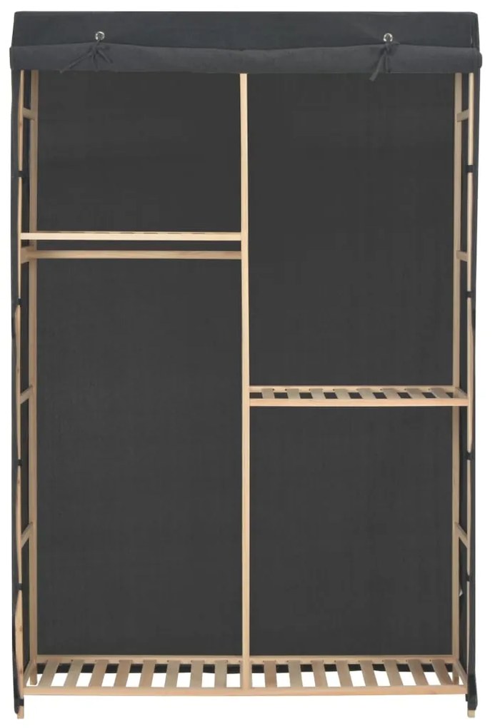 Šatní skříň se 3 policemi šedá 110 x 40 x 170 cm textil - Default Title