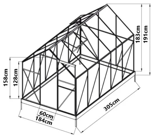 Hliníkový skleník VeGA 6000 STRONG-22