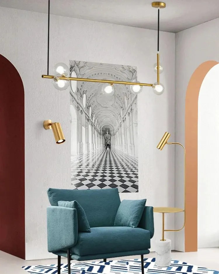 Toolight - Závěsné svítidlo 6xG9 25W APP690-6CP, zlatá, OSW-05470