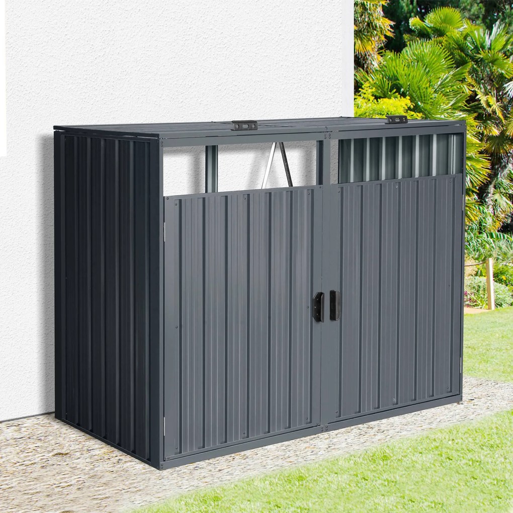Přístřešek na 2 popelnice BestBerg BBTS-MK2 / 1,3 m² / 160 × 80 × 122 cm / antracit