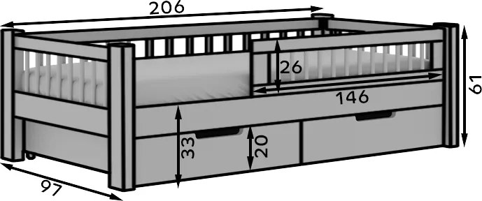 ADRK Furniture Dětská postel Flora