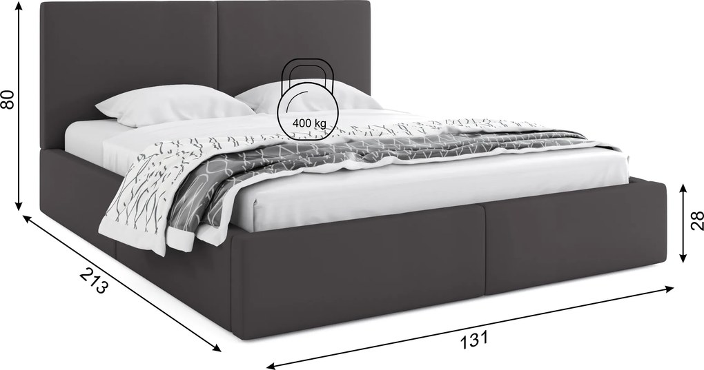SMB Čalouněná postel s úložným prostorem HILARY 2, 120x200 cm Barva: Světle šedá (Swing 16)